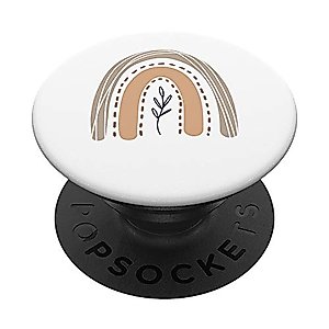 Beige Boho Botanical Plants Rainbow Minimalistic Aesthetic PopSockets Swappable PopGrip