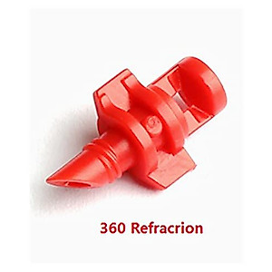VIEUE Garden Drip Irrigation System Accessories 500 Pieces 90 180 360 Degree Refraction Atomizing Nozzle Sprinkler Simple Garden Bonsai Flower Fruit Tree Irrigation Sprayer (Color : 360 Degree)