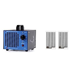 Airthereal Bundle | MA5000 Ozone Generator (Blue) and 2-pack Replacement Ceramic Ozone Plates, Odor Remover O3 Machine