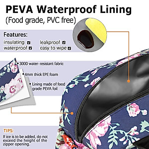 musumen Triple Insulated Lunch Bag for Women - 300D Oxford Fabric, Leak-Proof, Waterproof, and Spacious with Multiple Pockets