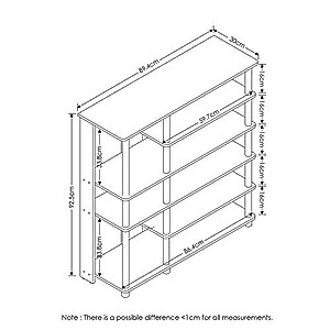 Furinno Turn-N-Tube Multi Storage Shoe Rack, 35.2"W 6-Tier, Espresso/Black,17082EX/BK