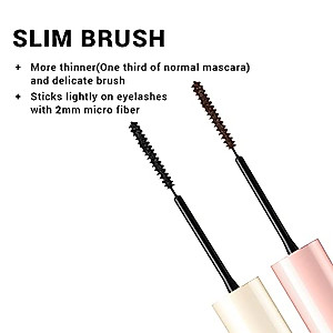 GIVERNY Milchak Sensitive Mascara #Black - Smudge Proof Voluminous Mascara with Microfiber Brush, Waterproof Lengthening & Thickening Mascara for a Long-lasting Eye Makeup, 0.1 fl.oz.
