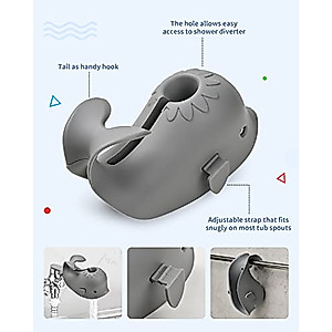 Mandoo Faucet Cover Bathtub Baby, Bath Spout Cover for Baby, Bath Faucet Cover for Kids, Tub Spout Cover Bathtub Faucet Cover Kids Safety, Protection Baby Universal Bath Silicone Toys Whale Grey