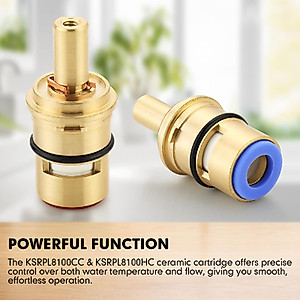 Replacement for Kingston Brass KSRPL8100CC & KSRPL8100HC Ceramic Disc Cartridge, Ceramic Cartridge Replacement, Cold Hot Ceramic Cartridge Fits for Kingston Brass Faucet
