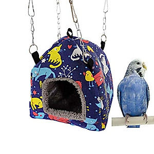 Bird Hut Nest Hammock Tent Bed Toy for Medium Large Pet Parrot Parakeet Cockatiel Conure Cockatoo African Grey Amazon Eclectus Lovebird Hamster Chinchilla Ferret Squirrel Cage Swing