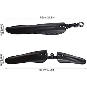 Noheiwur Bike Mudguard Set for 24/26/27.5 inch, 3 Parts-Universal Full Cover Thicken Widen Bicycle Fenders Set Mountain Bike Front and Rear Mud Guard Adjustable Bike Fender Mudflap for MTB Road Bike
