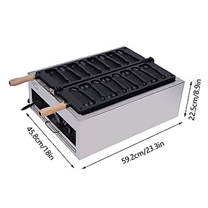 LOYALHEARTDY 8PCS Penis Shape Waffle Maker Commercial Waffle Maker Machine 2200W 110V Non-stick Electric Waffle Stick Machine Hot Dog Baker Great Choice for Bakery, Restaurant Silver and Black