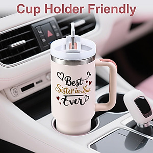 VoziSpace Best Sister-in-Law Tumbler Birthday Gifts for Women, Mother’s Day Stainless Steel Insulated Travel Cup with Lid, Funny Gift for Sister-in-Law