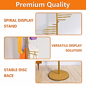 Royxen Scarf Organizer 20 Tiers, Hijab Organizer 60" Height, Purse Holder, Scarf Display for Clothing Store, Home (Gold)