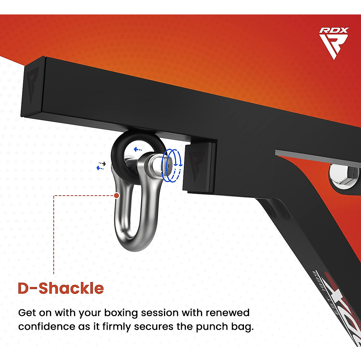 RDX Punching Bag Bracket Wall Mount Hanger, Iron Hook D-shackle Heavy Duty powder coated steel Hanging Stand, Home Boxing MMA Training Gym Fitness Indoor Outdoor Workout, 37CM Length, Holds Upto 130lb