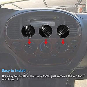 AC Climate Control nob Switch - Set of 3 - Replaces# 55905-0C010, 559050C010 - Fits Toyota Tundra 2000, 2001, 2002, 2003, 2004, 2005, 2006 - Air Conditioner Replacement Switch K001ACS