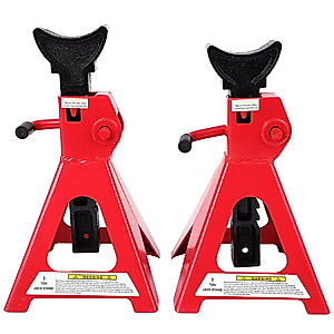 ROADFAR 3 Ton 1 Pair Jack Stands For Car Truck Auto Lift, Red
