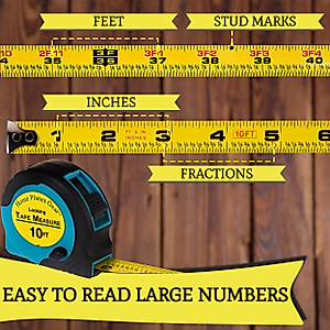 Where's My Tape Measure? 10ft Tape Measures Retractable – 3 Pack Small Measuring Tapes – Retractable, Fractions, Easy to Read and Easy to Find!