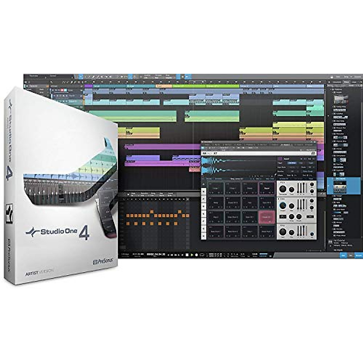 PreSonus AudioBox 96 Audio Interface Full Studio Kit w/Studio One Artist Software Pack w/Novation Launchpad X Grid Controller for Ableton Live, Eris 3.5 Pair Studio Monitors & 1/4” Instrument Cable