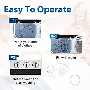 ZenStyle Compact Mini Twin Tub Top Load Washing Machine w/Washer Spinner, Built-In Gravity Pump, 13lbs Capacity, 5.74 FT Power Cord Included
