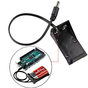 Gump's grocery 2PCS 9V Battery Holder Box Case Wire Plug 5.5 * 2.1mm for Arduino UNO R3