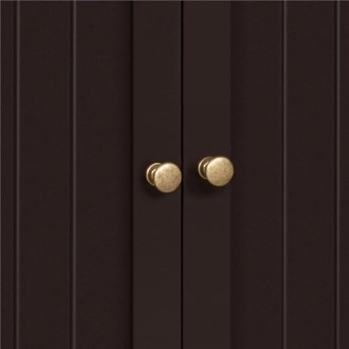 Topeakmart Bathroom Floor Cabinet Double Doors Free-Standing Storage Cabinet with Adjustable Shelves, Anti-toppling Design, Espresso