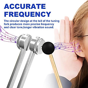 Tuning Fork Set (128Hz, 256Hz, 512Hz) — Medical Tuning Forks set for Healing with Silicone Hammer, Repair Tool, Cleaning Cloth and Storage Bag