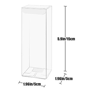 BILLIOTEAM 36 PCS Clear Gift Favor Boxes Candy Gift Box Clear Rectangle Box Plastic Box Transparent Candy Box Chocolate Cookies Treat Boxes For Christmas,Wedding,Party,Gift Wrapping(2" X 2" X 6")