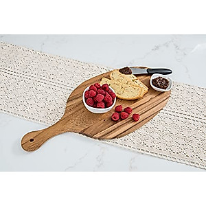 Lipper International Acacia Wood Oblong-Shape Paddle Board for Serving, 8-3/4" x 19-1/4" x 3/8"