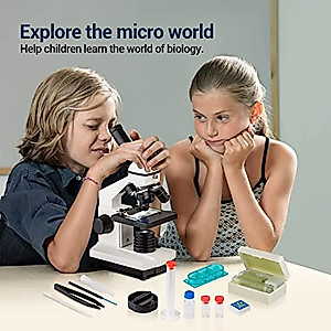 Microscope Biological for Kids, Students and Adult 250X-2000X Powerful Biological Children's Microscope Set for School Laboratory Home Biological Scientific Research Education
