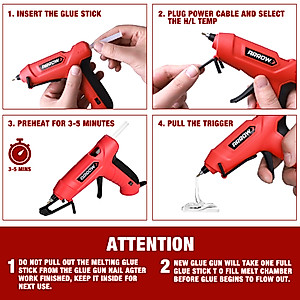 Arrow Mini Hot Glue Gun, Dual Temp Glue Gun Kit with 24Pcs Mini Glue Gun Sticks, High/Low Temp Fast Heating Glue Gun with Stand for DIY, Decoration, Crafts, Quick Repairs