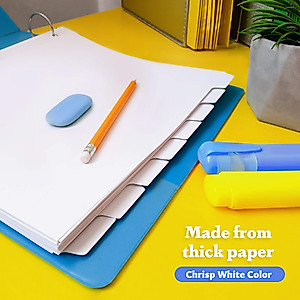 3 Ring Binder Dividers with Tabs - (12 Sets) x 8 Tab Dividers for 3 Ring Binders - White - Tabs for Binders - Binder Tabs - Page Dividers for 3 Ring Binder with Tabs - Tab Dividers // Paper Plan
