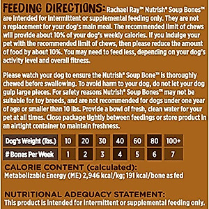 Rachael Ray Nutrish Soup Bones Dog Treats, Chicken & Veggies Flavor, 11 Bones