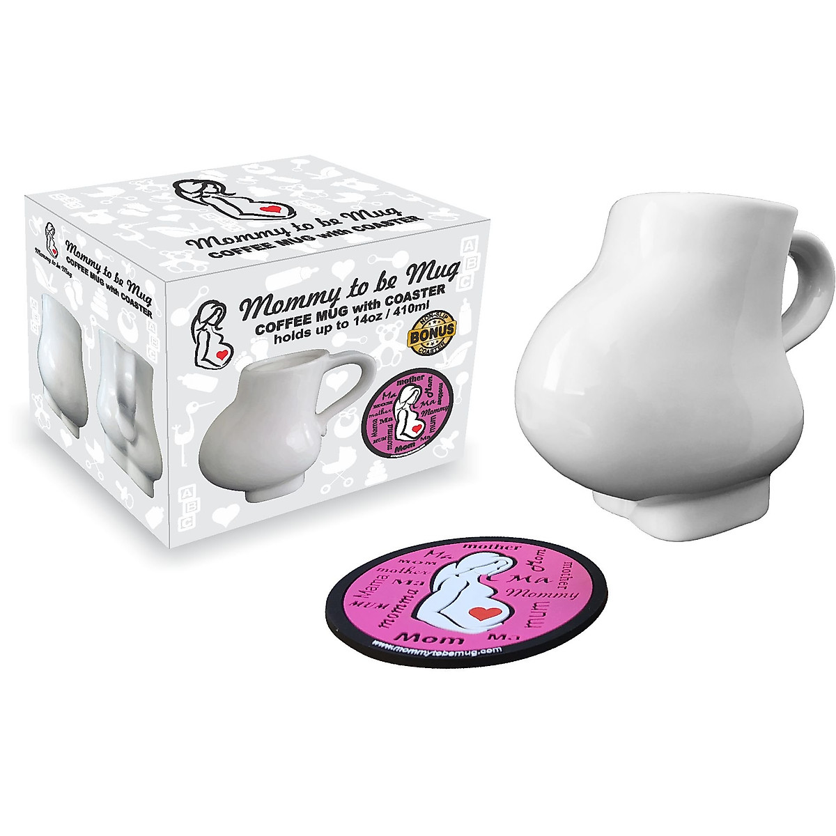 Baby Shower Gifts Idea for Pregnancy and Expecting Mothers - Perfect Funny Creative Baby Shower Gifts and Present Ideas for New Moms - 14OZ with BONUS Coaster