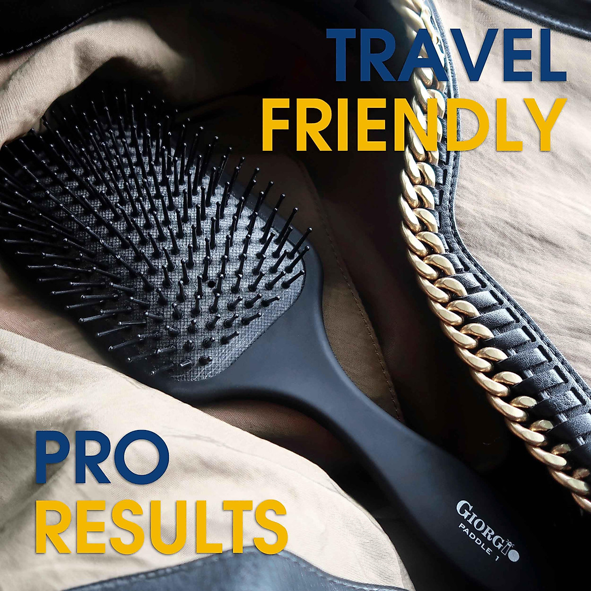 Giorgio Detangling Paddle Brush - Large Air Cushion Paddle Brush with Ball Tip Tourmaline Bristles-Anti Static Paddle Brush for Men and Women Hair Care,Wet or Dry, Hair Styling Tool for Blow Drying