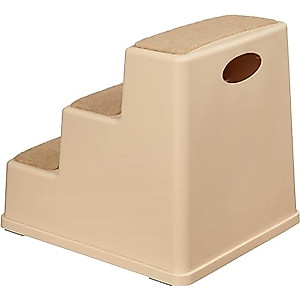 Amazon Basics 3 Step Non Slip Pet Stairs for Dogs and Cats, Tan