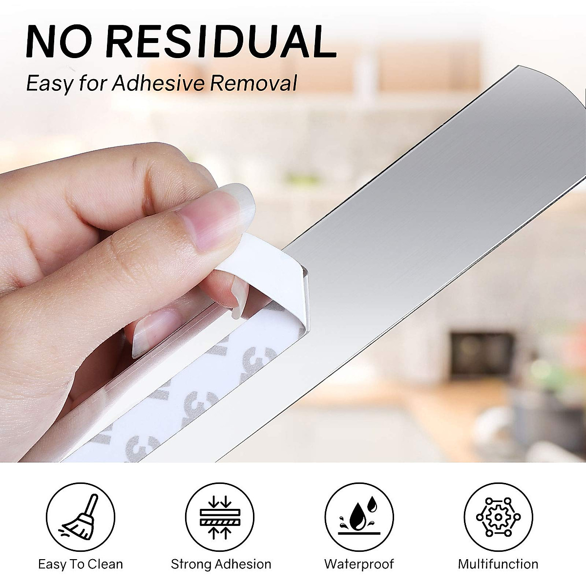 Double Sided Tape Heavy Duty, 164ft Waterproof Mounting Adhesive Tape, Removable Tape for Walls, Poster, LED Strip, Car Trim, Home/Office Decor, Craft Project, Made of 3M Tape, White (164ft x 0.39in)