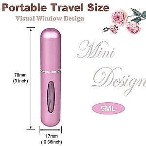 KAYZON Travel Mini Perfume Refillable Atomizer Container, Portable Perfume Scent Pump Case Fragrance Empty Spray Bottle for Traveling and Outgoing (3 Pack, 5ml) (3 Pcs)