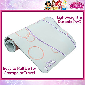 Disney Princess Ariel Kids Exercise Mat Non Slip, All Purpose NBR Fitness and Workout Mat for Boys and Girls, Blue, 10 mm