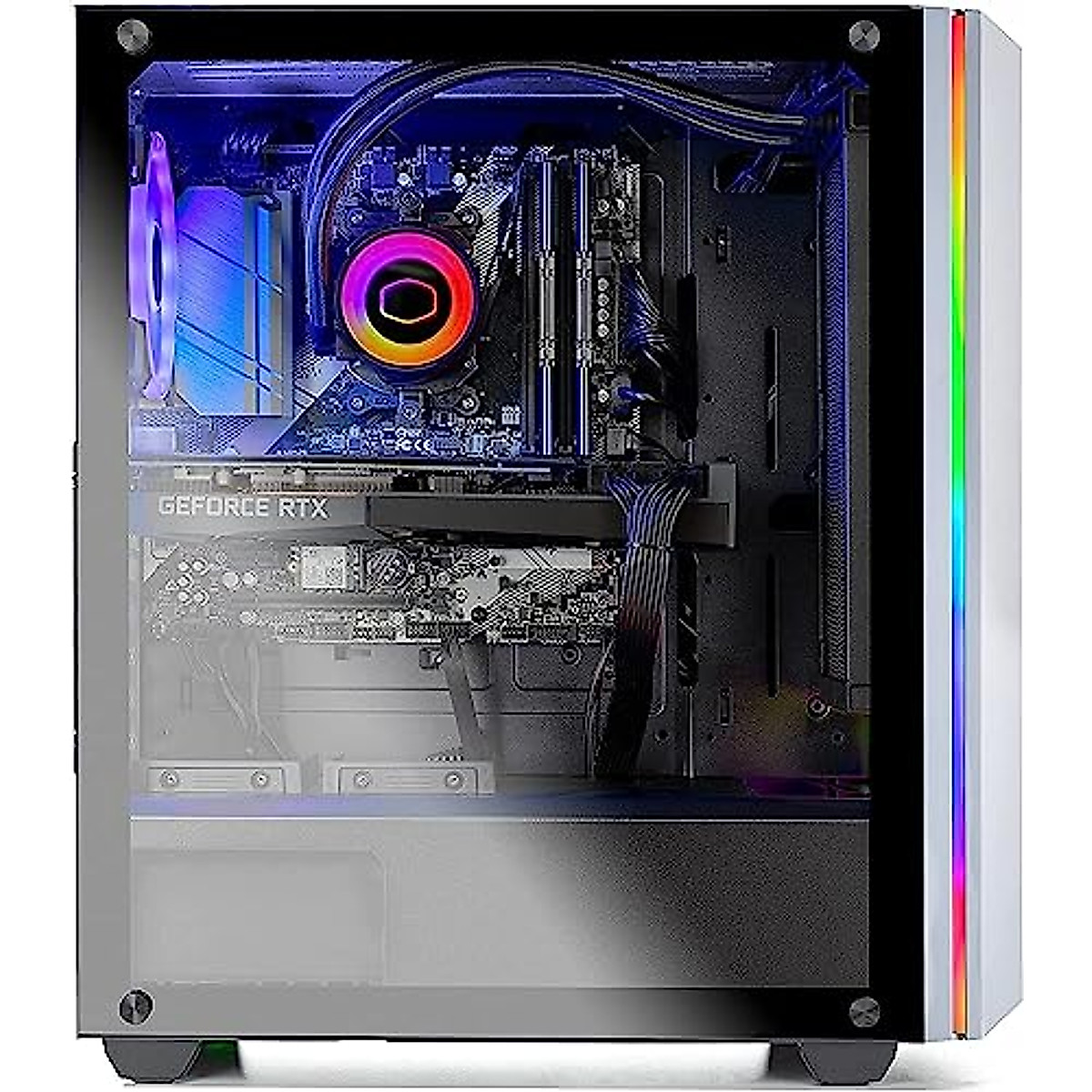 Skytech Gaming Chronos Gaming PC Desktop – AMD Ryzen 7 5800X 3.8 GHz, NVIDIA RTX 4070 Ti, 1TB NVME SSD, 16GB DDR4 RAM 3200, 750W Gold PSU, 360mm AIO, 11AC Wi-Fi, Windows 11 Home 64-bit,White