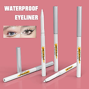 KAIQIKAIXI 5Pcs White Eyeliner Pen, Eyebrow Pen,Eye Shadow Pencil, Lip Line Pen, Eyelid Pad, Pencil Makeup Set Tool
