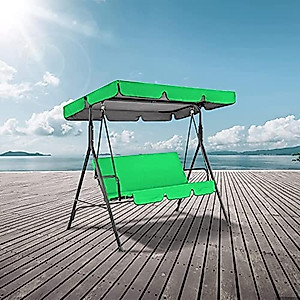 XYQSBY Swing Chair Canopy Seat Replacement Cover, Garden Swing Chair Canopy Replacement 2/3 Seater 210D Waterproof/Anti-UV Silver Coated Oxford Cloth (Color : Beige, Size : 195x125x15CM)