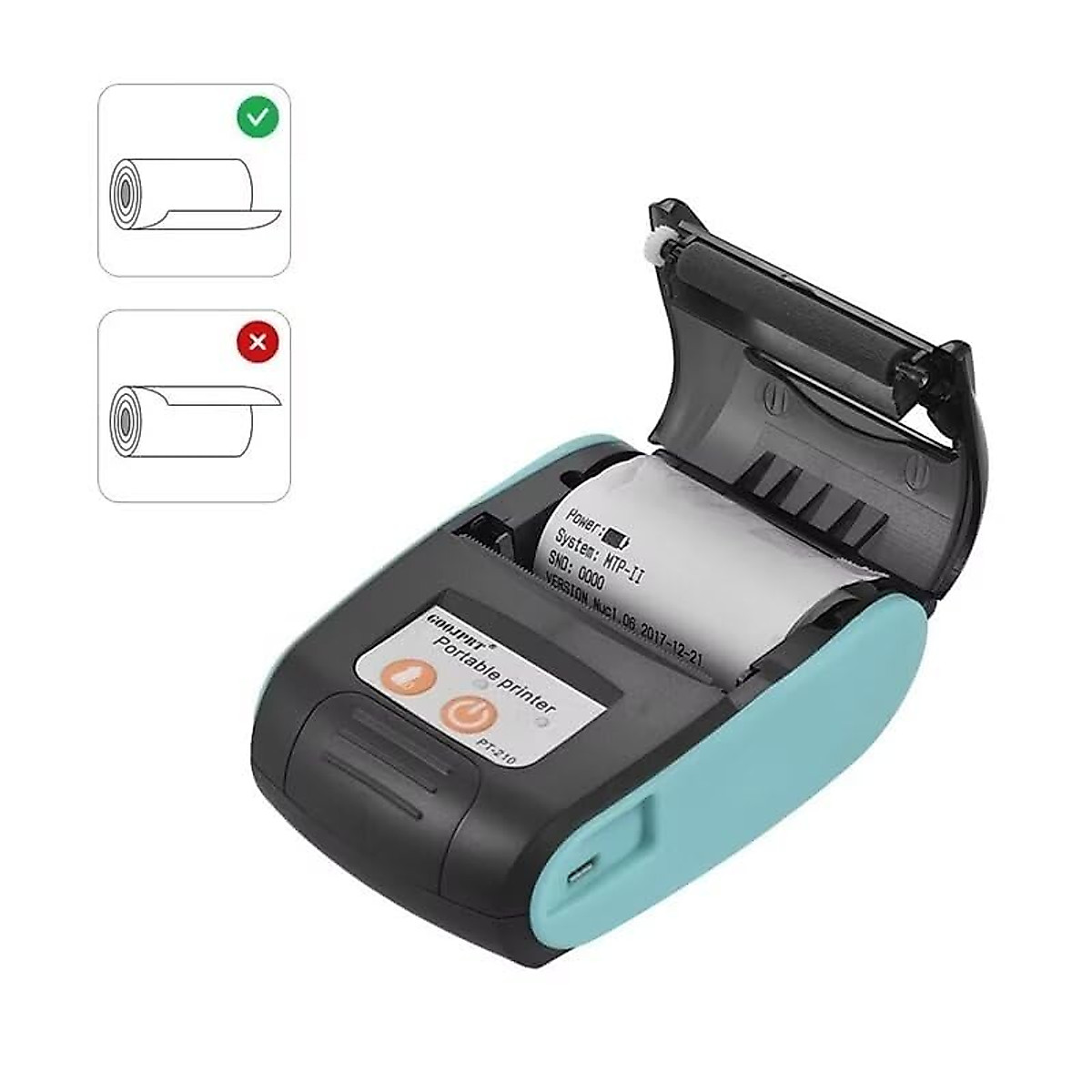 with Driver U Disk Thermal Printer Bluetooth Receipt Bill Wireless Portable Mini 58MM pos Printer 2 inch Android iOS Win MAC Pocket Ticket pos Printer for Restaurant Sales Retail 90mm/s Speed