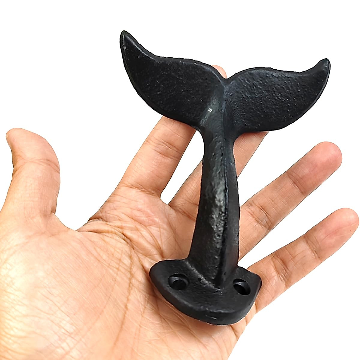 NSBELL 4PCS Whale Tail Cast Iron Wall Hook