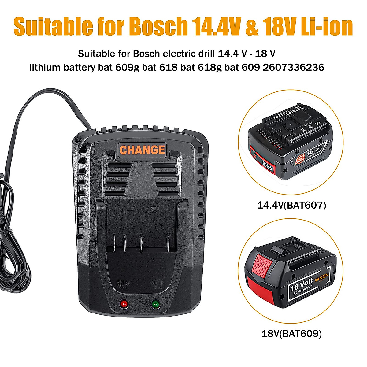 BC660 SKC181-02 BC1880 Charger for Bosch 18V 14.4V Li-ion Battery 1018K BAT609 BAT609G BAT618 BAT618G BAT614 2607336236 Electrical Drill