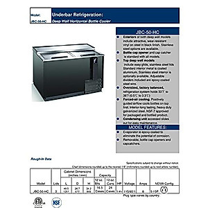 Horizontal Bottle Cooler Deep Well 50” Two 2 Door Commercial beer bottle Refrigerator Stainless steel Top Lid NSF -JBC-50-dup-2