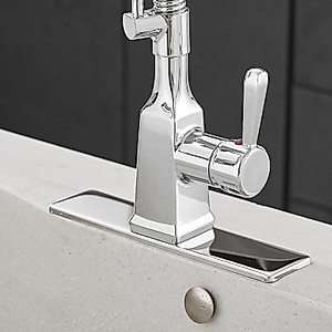 Greenspring Sink Hole Cover Chrome 10 Inch 1 or 3 Hole Long Rectangle Cover Deck Plate Faucet Escutcheon for Bathroom or Kitchen Vanity Sink Faucet Stainless Steel