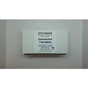 Soy Tealight Candles - 12 Unscented - All Natural Color - Clear Cup Candles with 6 to 8 Hour Burn Time