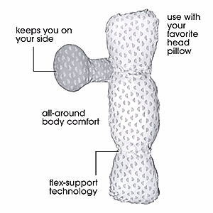 Boppy Full Body Side Sleeper Pillow, Mirage White and Gray, Versatile All-Around Body Comfort for Pregnancy and Postpartum, Flex-Support Technology for Sleeping and Sitting