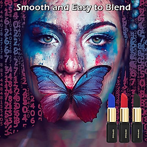 4 Colors Face Paint Kit, Sports Events Special Effects Makeup Kit， Eye Black Sticks Cream Blendable Body Paint Sticks for Softball Baseball Football Sports Halloween Cosplay Costume Makeup