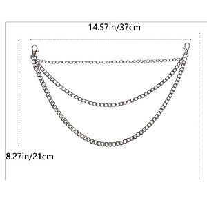 Zehope Layered Pant Chains Goth Chains Trousers Wallet Chain Jewelry for Men and Women(Silver)