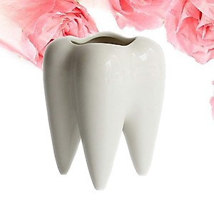 Ceramic Flower Vase Plant Pot Succulent Pots Virgin Mary Statue Ceramic Toothbrush Holder Black Handlebars Dental for Dental Assistants Mini Pots Cute White Desktop