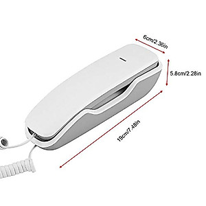 Expandable Corded Telephone, Trimline Corded Phone with Last Number Redial, Pause and Mute Function, Noise Cancelling Telephone for Home School Office Kitchen(Grey&White)