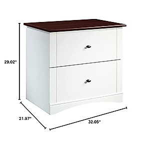 Sauder Miscellaneous Office Lateral File, L: 32.05" x W: 21.97" x H: 29.012", Soft White Finish