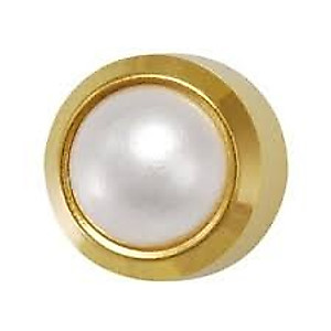 Studex NEW 24 ct. Gold Plated White Bezel Pearl Personal Piercer 2 mm Ear Piercing Earrings System 75